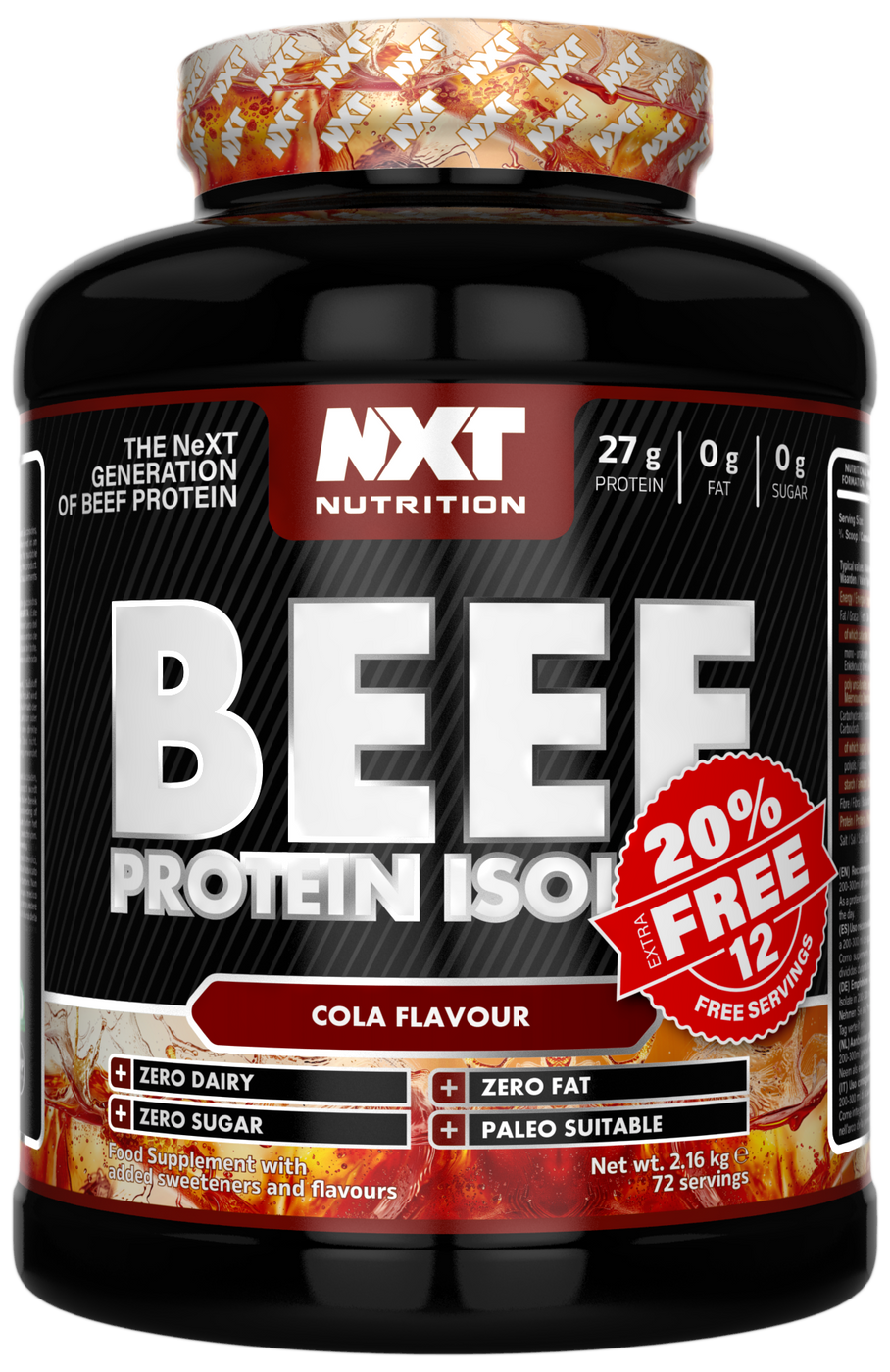 NXT Beef Protein Isolate 1.8kg + 20% Free | UK and Ireland Delivery ...